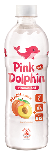 Pink Dolphin Vitaminised Drink in Peach Flavour – Yeo's